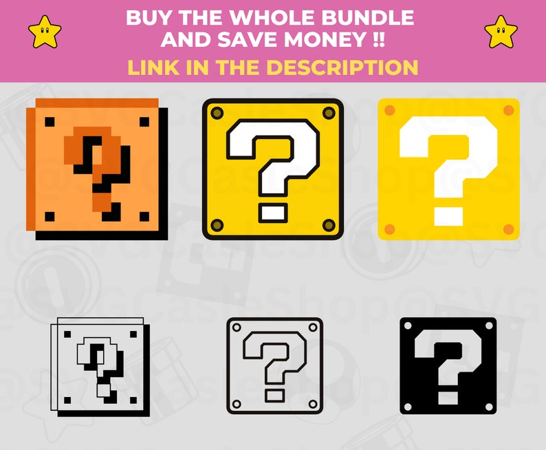 Mario Question Block SVG PNG: Printable Gift Box (digital Download) - Etsy