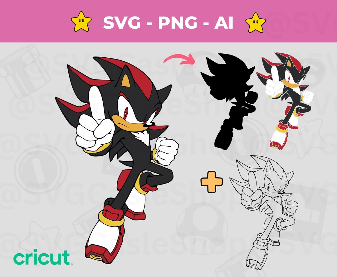Shadow the Hedgehog Layered SVG: Sonic Game Cut File (digital Download ...