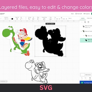 Digital Super Mario Svg, Yoshi Vector Cut File SVG PNG, Crafting ...