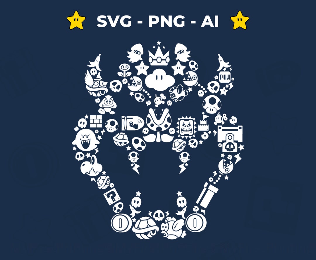 Bowser Logo SVG File Insant Download Craft With the King of Koopas ...