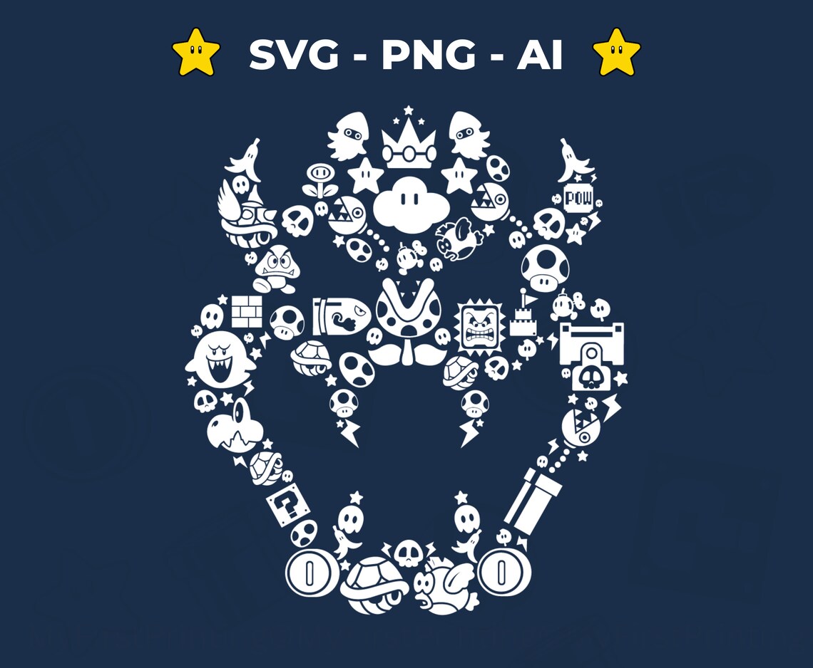 Bowser Logo SVG File Insant Download Craft With the King of - Etsy