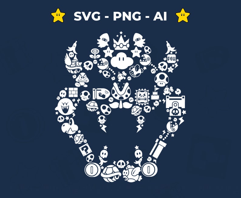 Bowser Logo SVG File Insant Download Craft With the King of - Etsy
