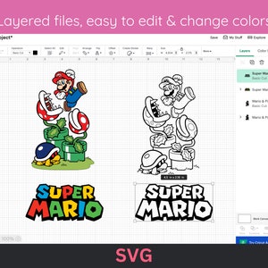 Super Mario SVG Bundle - Digital Mario Character Piranha Plant Png ...