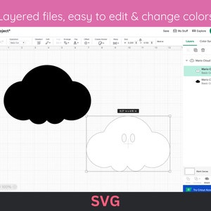Digital Mario Cloud Vector Cut File SVG PNG - Super Mario Bros SVG ...