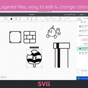 Mario SVG Pack - Basteln mit Cricut und Silhouette - Digitales Mario ...