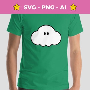 Digital Mario Cloud Vector Cut File SVG PNG - Super Mario Bros SVG ...