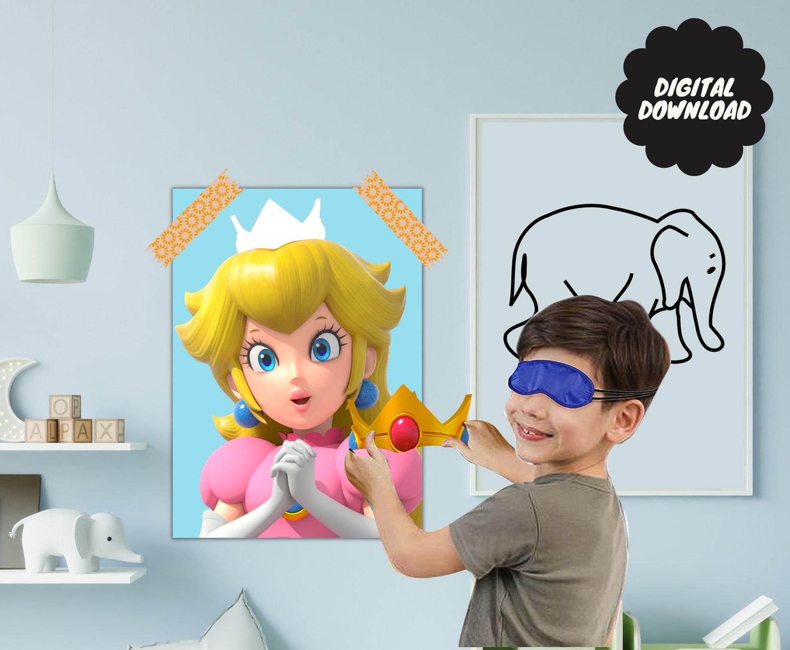 Printable Pin the Crown on Princess Peach Game - Princess Peach ...