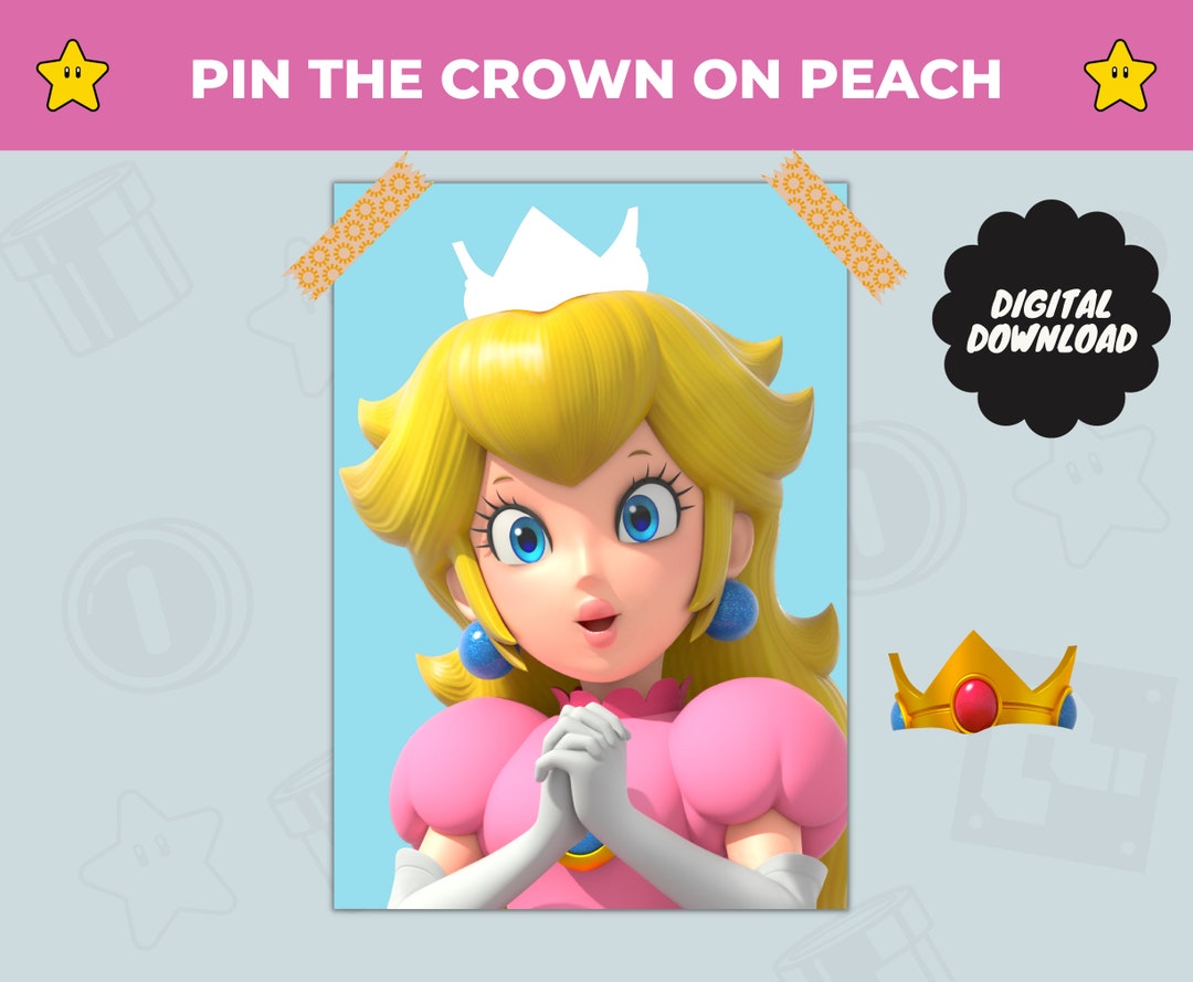 Printable Pin the Crown on Princess Peach Game - Princess Peach ...