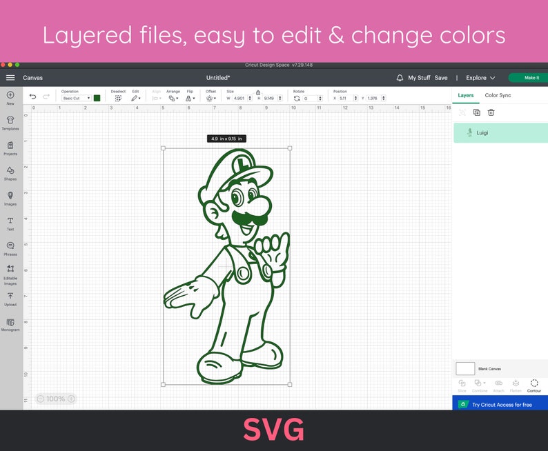 Luigi SVG: Mario Brothers Vector Cut File (digital Download) - Etsy