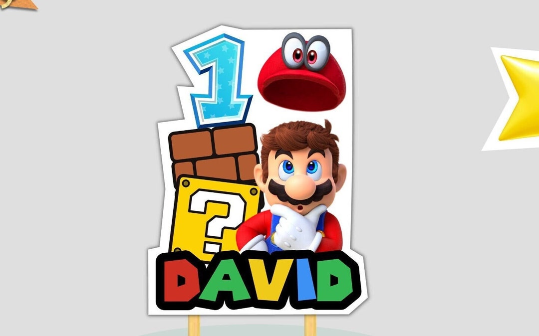 Digital Super Mario Cake Topper PNG Files - Birthday Mario Brothers ...