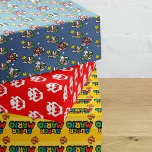 Super Mario Game Four Digital Papers - Set of 4 Wrapping Paper Sheets ...