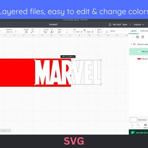 Marvel Logo Cut Files SVG PNG for Superhero Crafts Spiderman Party ...