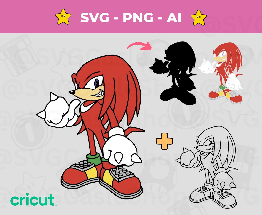 Knuckles Layered SVG: Sonic the Hedgehog Cricut Cut File (digital ...