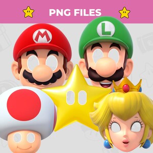 Mario Photo Booth Props, Instant Download, Birthday Party Decor, Super ...