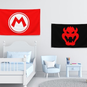 Mario Flags SVG PNG Bundle: Super Mario Bros. Emblems (digital Download ...