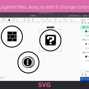 Mario Coin, Block Brick, and Question Block Logo SVG - Instant Download ...