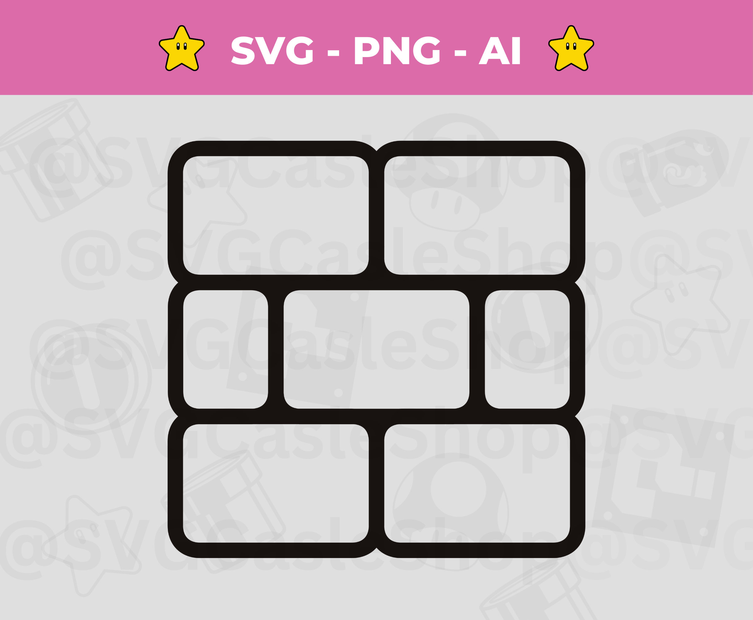 Mario Brick Block SVG: Layered Cut File (digital Download) - Etsy