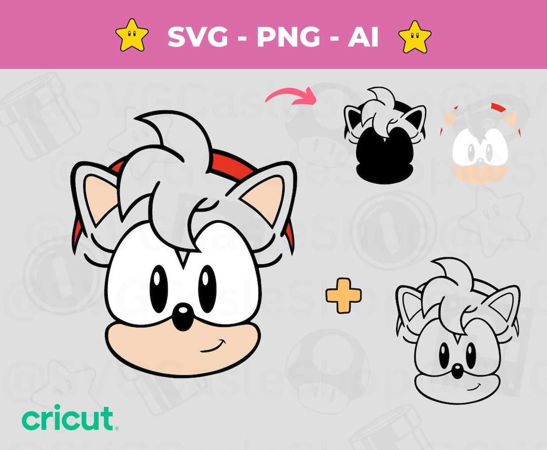 Amy Rose Face SVG: Sonic Game Cut File (digital Download) - Etsy