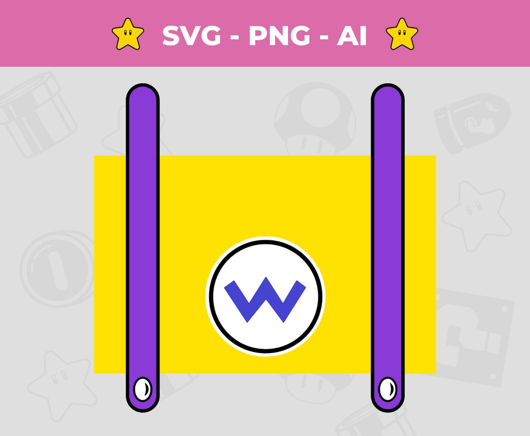 Digital Wario SVG Dress Outfit - Super Mario Enemy Suspender SVG ...