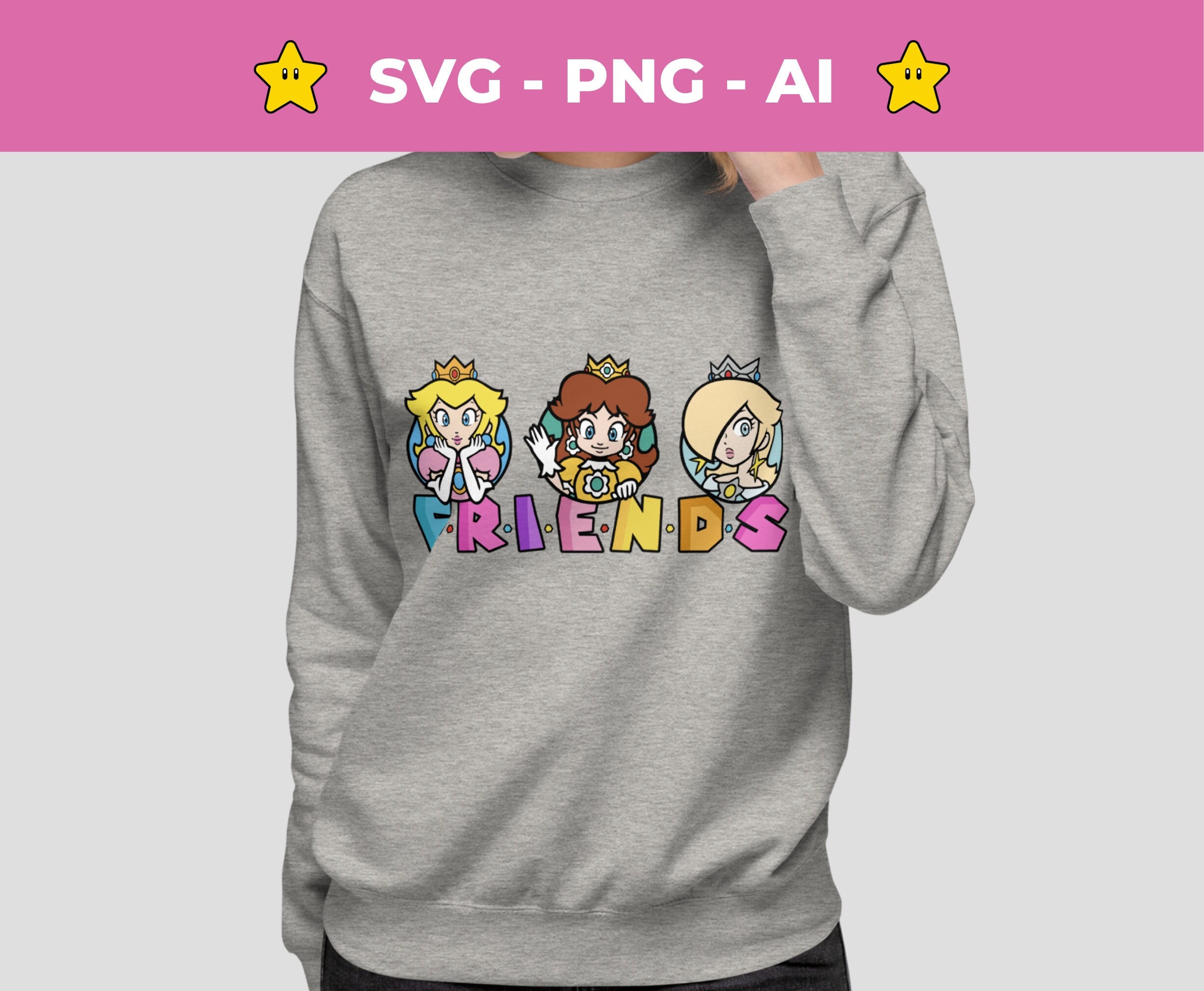 Princess Peach Friends SVG: Mario Bros Cricut Cut File (digital ...