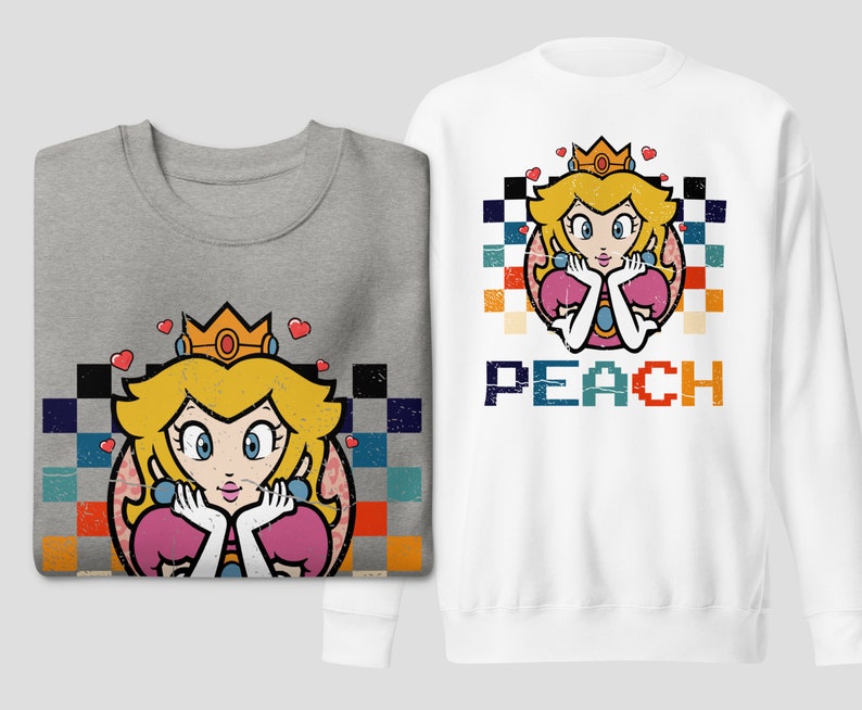 Retro Princess Peach PNG: Mario Family Vacation Design (digital ...