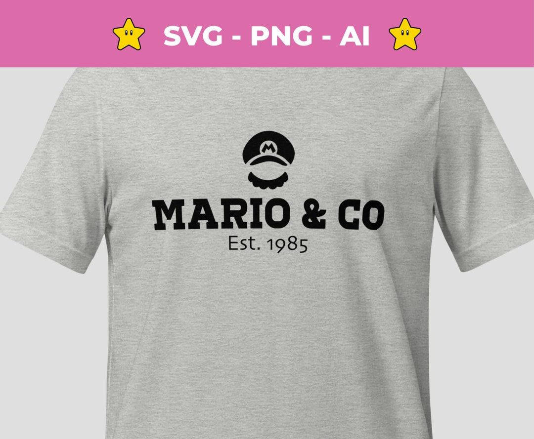 Digital Super Mario SVG for Birthday Boy Shirt Design, Mario and Co Est ...
