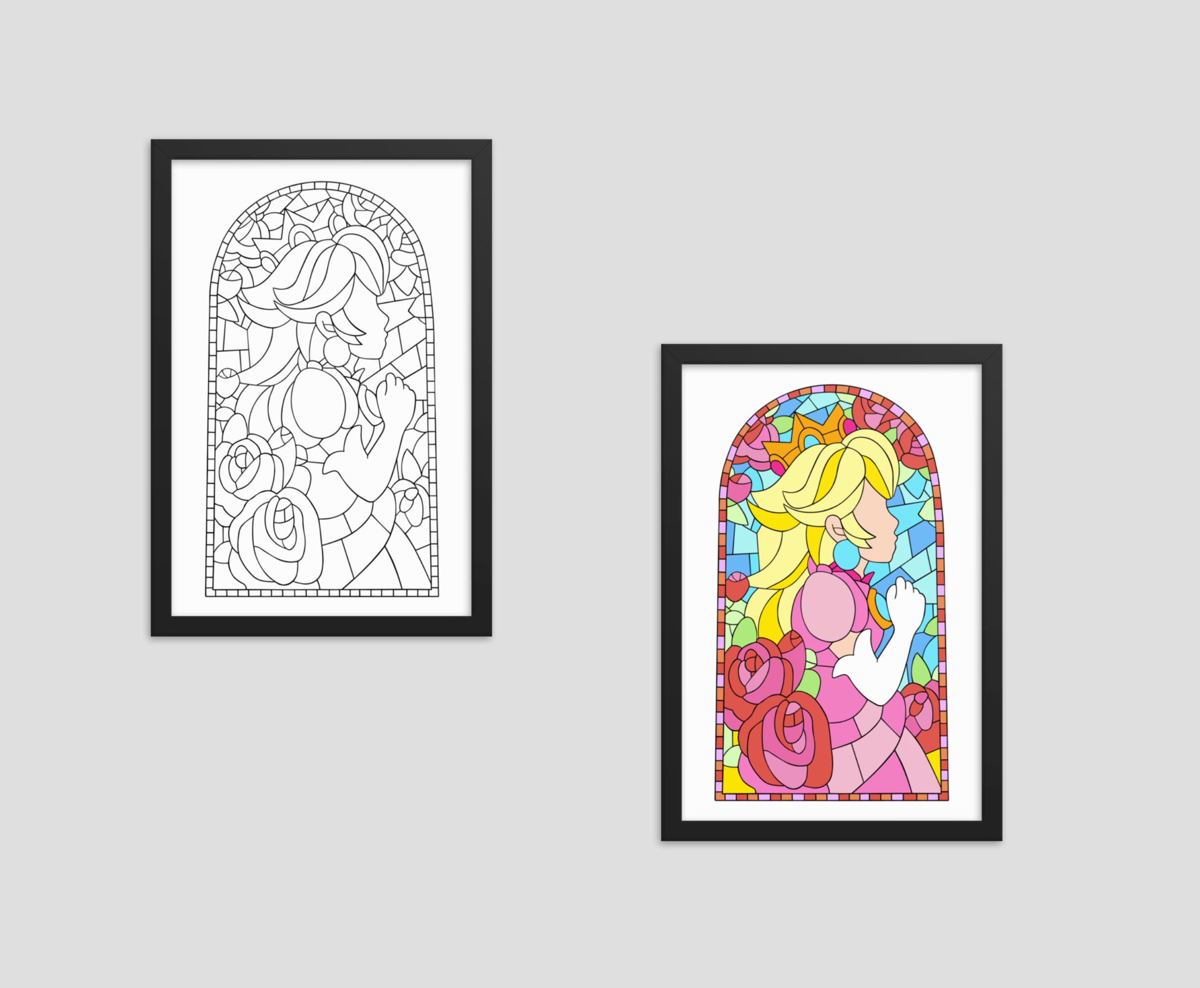 Princess Peach Stained Glass SVG: Mario Game Bundle (digital Download ...
