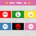 Mario Flags SVG PNG Bundle: Super Mario Bros. Emblems (digital Download ...