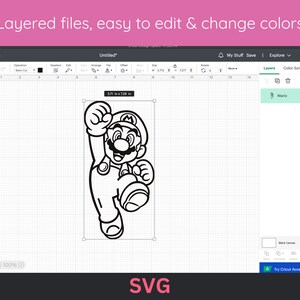 Mario SVG Cut File, Instant Download, PNG Super Mario , Mario SVG Cricut, Mario Bros Svg, Mario ...