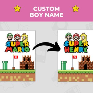 Personalized Super Mario Poster Name Design, Printable Room Decor Wall ...