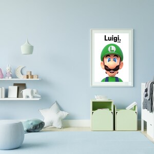 Digital Super Mario Bros Pack of 8, Wall Art Posters, Mario Room Decor ...