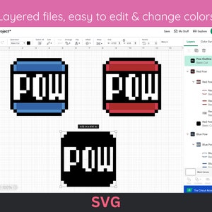 Super Mario SVG Digital Retro Pow Block Box - Cricut Cut File ...