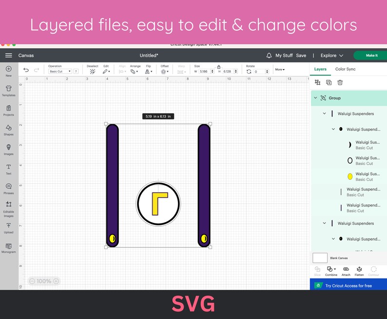 Waluigi Suspenders SVG: Plumber Costume Cut File (digital Download) - Etsy