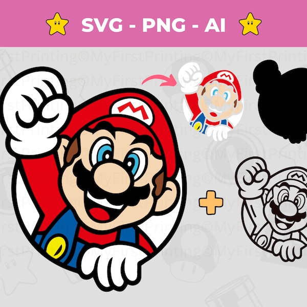 Mario Svg - Etsy