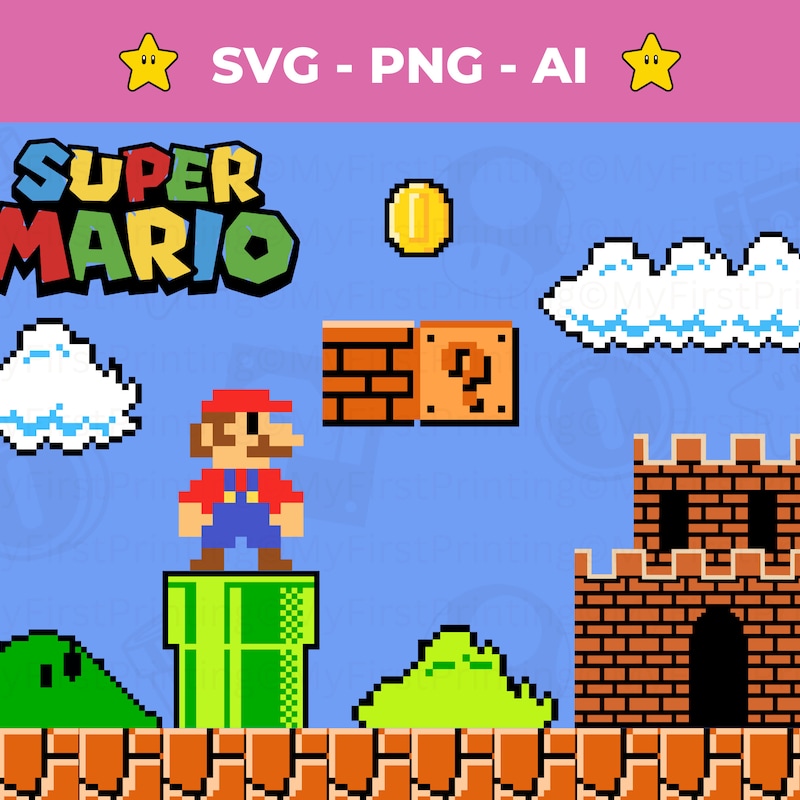 Mario Pixel Clipart - Etsy
