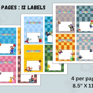 Printable Mario Party Food Label - Editable on Canva - Super Mario Food ...