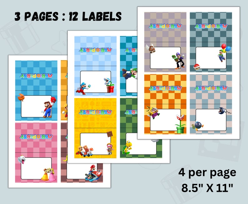 Printable Mario Party Food Label - Editable on Canva - Super Mario Food ...