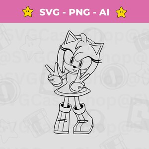 Amy Rose SVG PNG - Craft Sonic-inspired Masterpieces - Sonic Game Cut ...