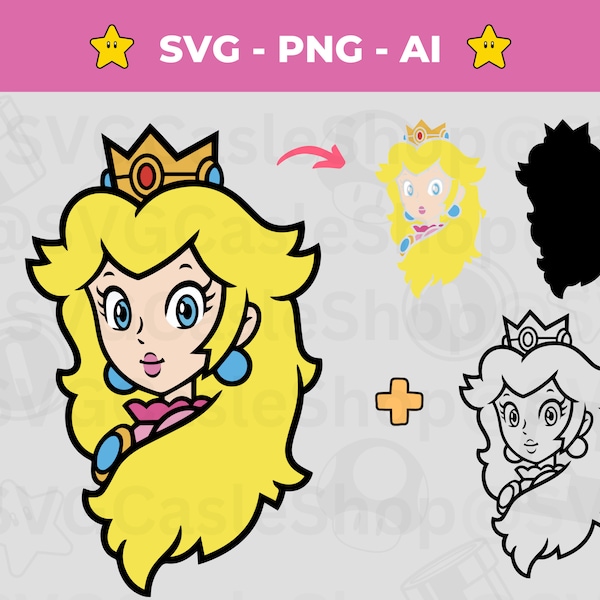 Princess Peach Face Png - Etsy