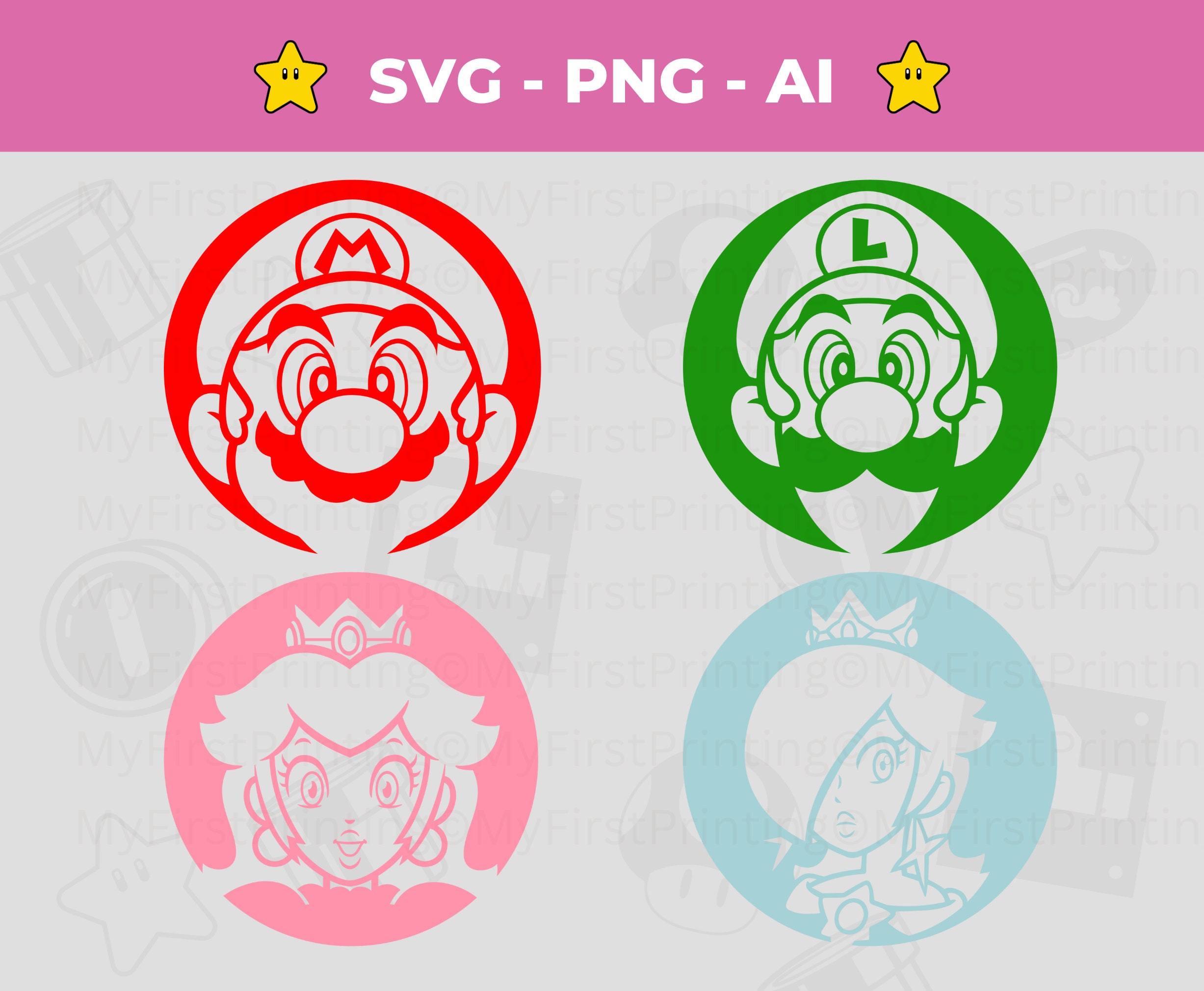 Luigi Face Stencil
