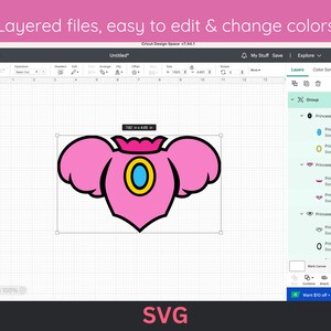 Digital Princess Peach Costume SVG - A Royal Birthday Gift for Kids ...