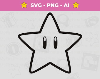 Super Mario Star // Instant Download SVG PNG. Vector Art. Cricut File ...