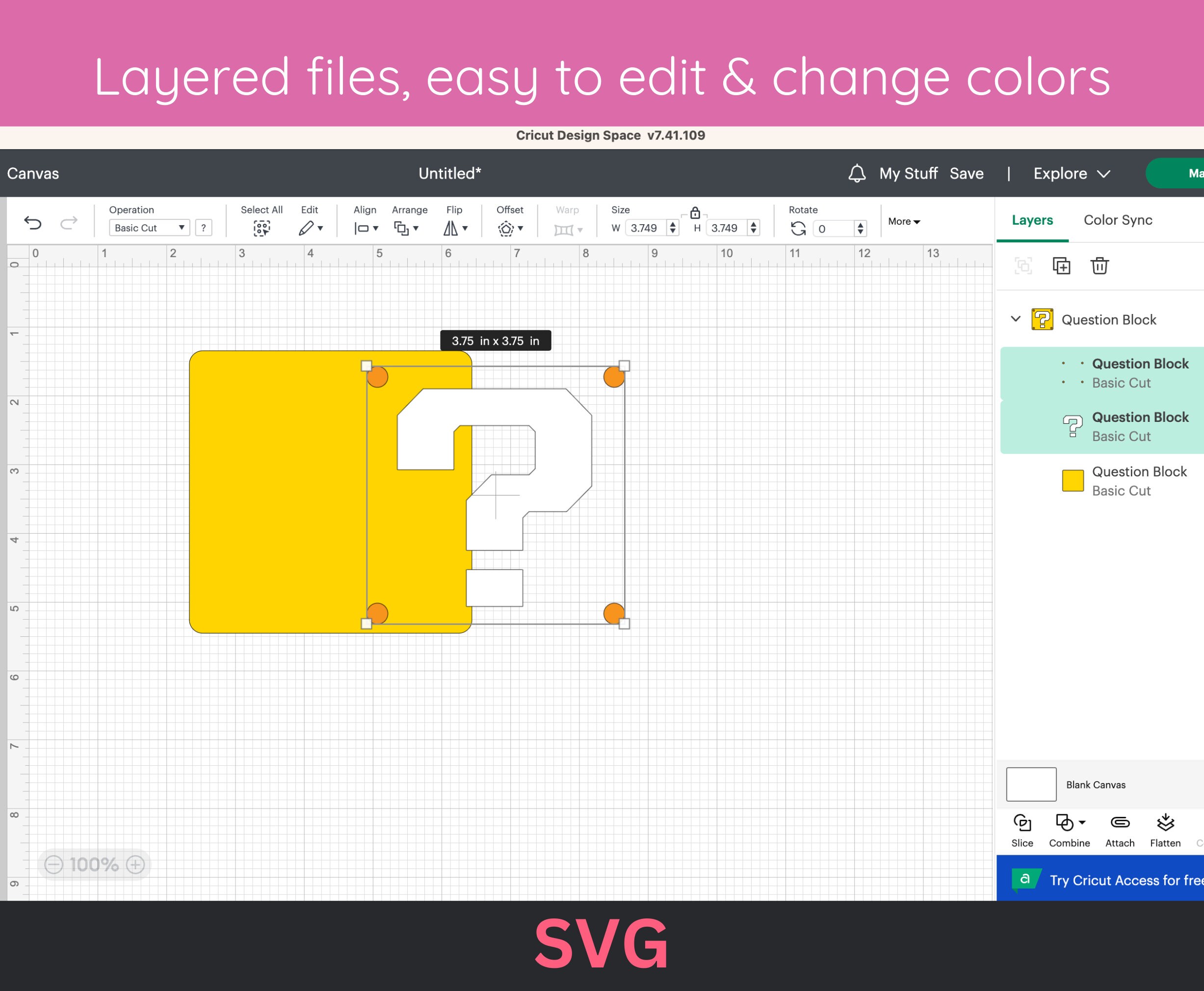 Mario Question Block SVG PNG Vector Instant Download Layered - Etsy