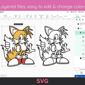 Tails Layered SVG PNG: Sonic the Hedgehog Cut File (digital Download ...