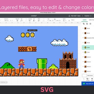 Retro Mario Scene SVG: 12 Vector Cut Files (digital Download) - Etsy