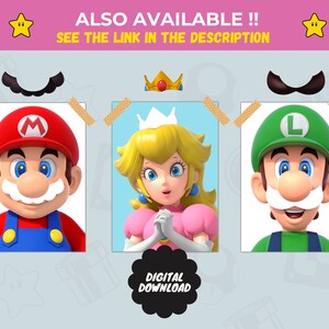 Custom Super Mario Thank You Round Stickers - Digital Birthday Party ...