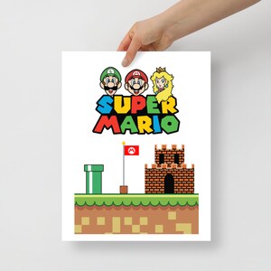 Personalized Super Mario Poster Name Design, Printable Room Decor Wall ...