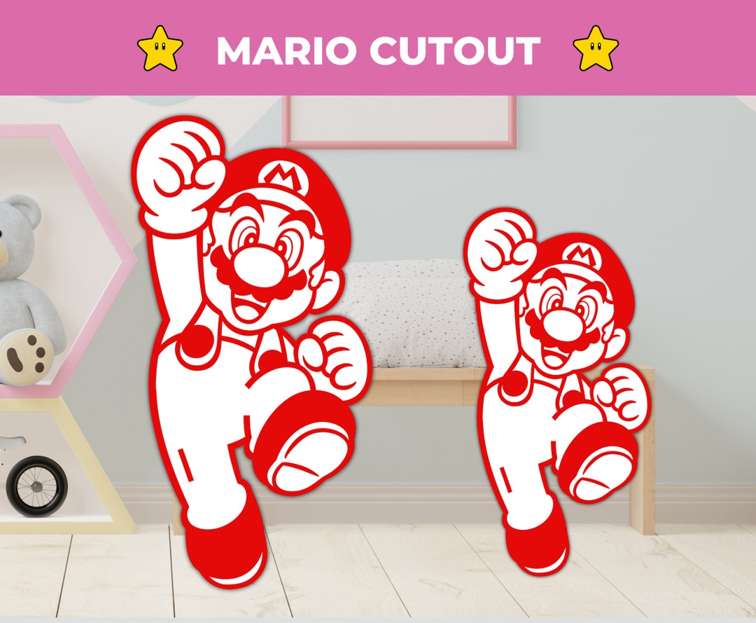 Digital Mario Decor Cutouts for Birthdays Video Game Prop Yard Sign ...