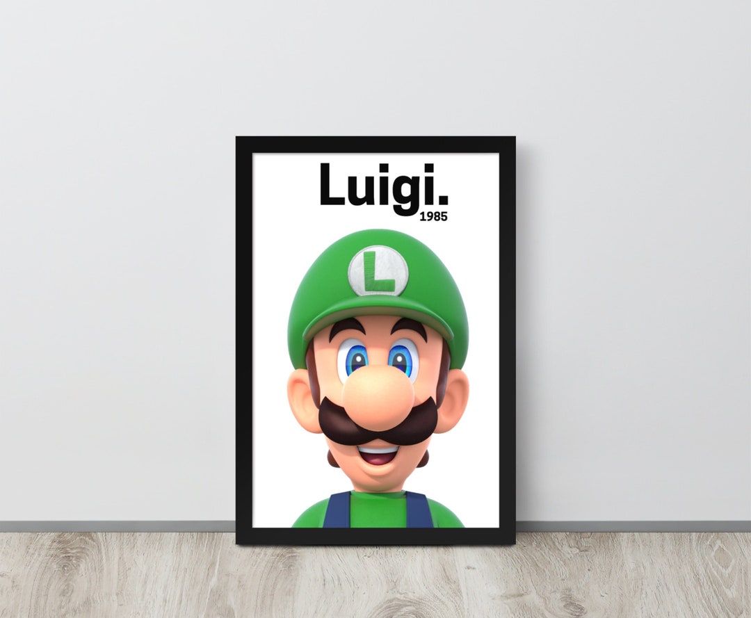 Luigi Printable Room Poster PNG , Super Mario Bros Poster, Gaming Room ...