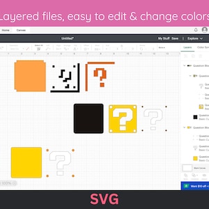 Mario Question Block SVG: Vector Cut Files (digital Download) - Etsy